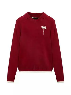 Palm Angels Embroidered-logo Sweater - Red