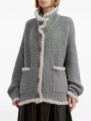 TOUT A COUP Faux-fur Trim Cardigan