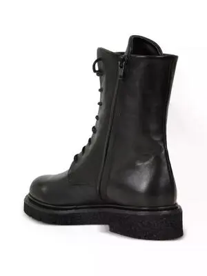GUGLIELMO ROTTA Kobi Lace-up Leather Ankle Boots - Black