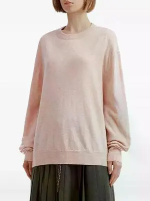 TOUT A COUP Scarf-detail Crew-neck Sweater