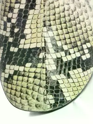 Bimba Y Lola Snake Print Leather Heel Ankle Boots