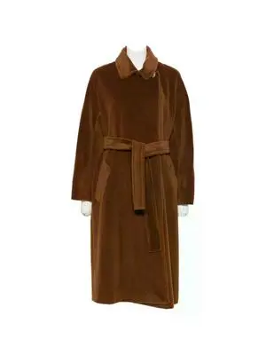 Marella Belted Virgin-wool Coat - Brown