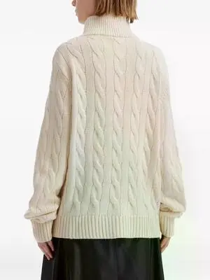 TOUT A COUP Cable-knit Quarter-zip Sweater