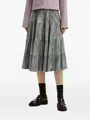 B+AB Pleated Tiered Midi Skirt - Grey