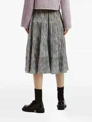 B+AB Pleated Tiered Midi Skirt