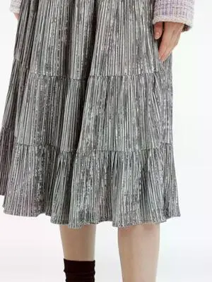 B+AB Pleated Tiered Midi Skirt