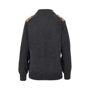 Etro Wool Sweater With Printed Silk Intarsia