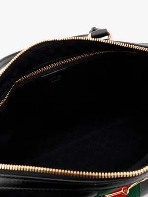 Gucci Borsetto Leather Handbag With Web Detail On The Front