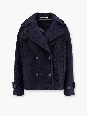 Tagliatore Sheila Alpaca And Virgin Wool Peacoat - Blu