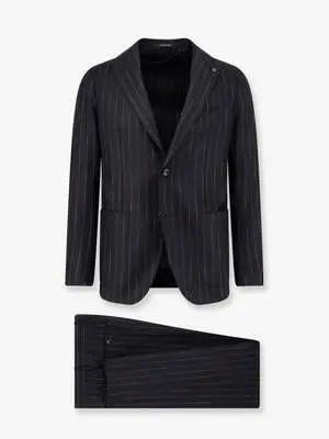 Tagliatore Singlebreasted Virgin Wool Suit With Pinstripe Pattern