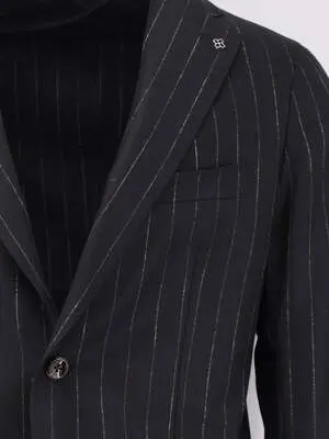 Tagliatore Singlebreasted Virgin Wool Suit With Pinstripe Pattern