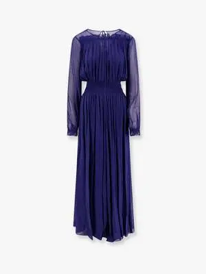JOSEPH Silk And Viscose Blend Oliva Long Dress - Blue