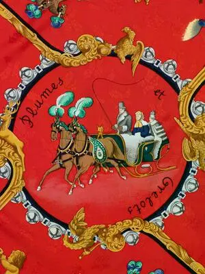 Hermès Plumes Et Grelots Scarf - Red