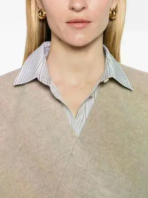 Max Mara Jacquard Wool Poncho Beige