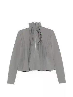 LITKOVSKA Ruffled Zip-up Top - Grey