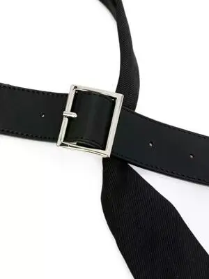 Noir Kei Ninomiya Buckle-fastening Leather-trim Tie