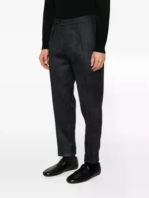 BERWICH Chiaia Houndstooth-pattern Pleated Trousers - Blue