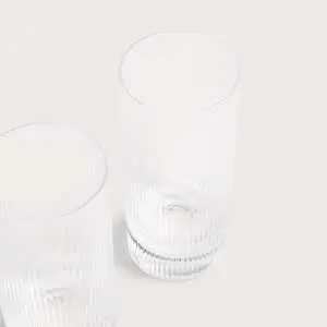FERM LIVING Ripple Highball Glasses Set Of 2