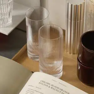 FERM LIVING Ripple Highball Glasses Set Of 2