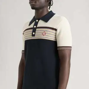 Casablanca Cafe Stripe Polo Shirt - Multi