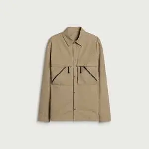 Moncler Brushed Cotton Cargo Shirt - Tan