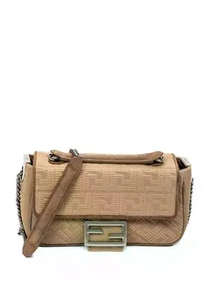 Fendi Midi Baguette Ff Canvas Cross Body Bag