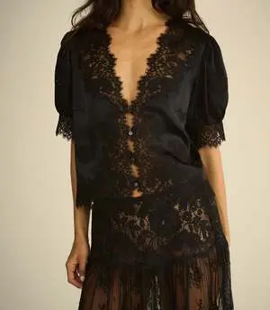 DÔEN Idella Silk Satin Top