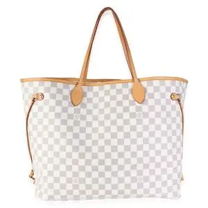 LOUIS VUITTON Damier Azur Canvas Neverfull Gm - Beige