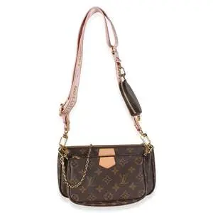 LOUIS VUITTON Rose Clair Monogram Canvas Multi Pochette Accessoires