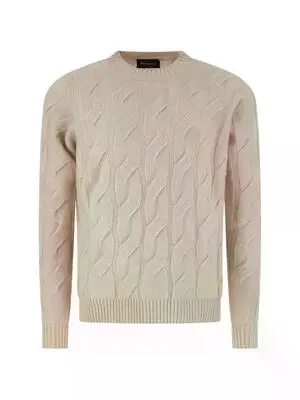 AROVESCIO Cable-knit Crew-neck Sweater - Neutrals