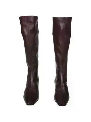 AQUAZZURA Ribbed-panel Leather Boots
