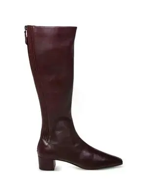 AQUAZZURA Ribbed-panel Leather Boots - Red