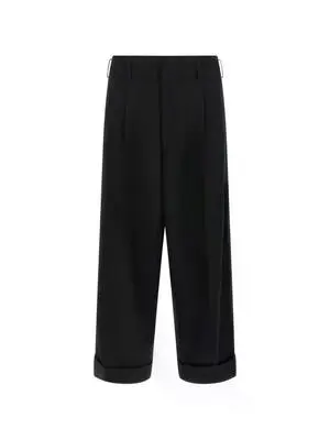 Comme Des Garçons Cropped Wide-leg Trousers - Black