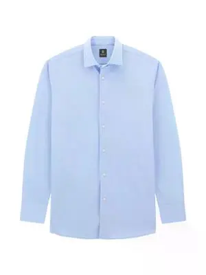 Boggi Milano Polo Shirt Mouliné Cotton Regular-fit - Blue