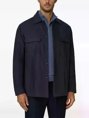 Boggi Milano Overshirt Padded In Cotton Tencel - Blue