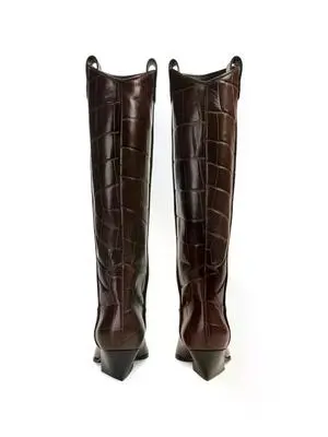 SERGIO ROSSI Purcell Croc-effect Boots