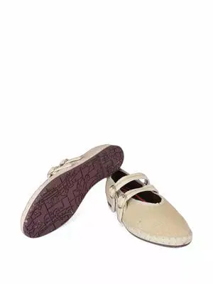 FLABELUS Claire Buckle-fastening Mary Jane Ballet Flats - Neutrals