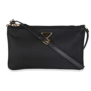 Prada Re-nylon Saffiano Raso Shoulder Bag - Black