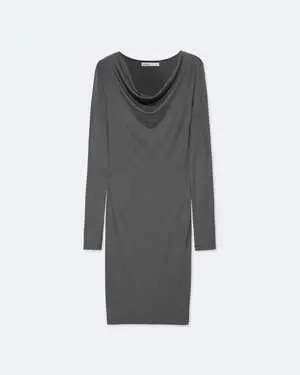 ALLSAINTS Lilla Cowl-neck Bodycon Midi Dress - Grey