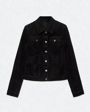 ALLSAINTS Flocked Denim Slim-fit Trucker Jacket