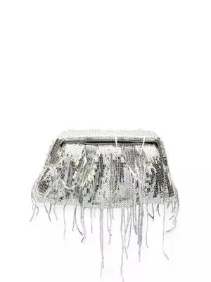 THEMOIRE Athena Sequin-embellished Fringed Clutch Bag