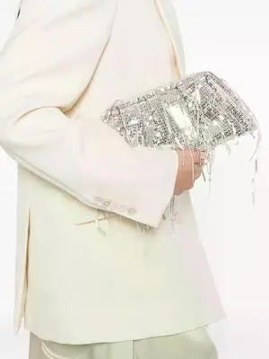 THEMOIRE Athena Sequin-embellished Fringed Clutch Bag