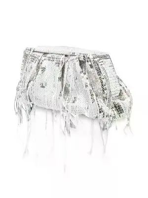 THEMOIRE Athena Sequin-embellished Fringed Clutch Bag