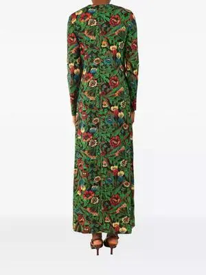 La DoubleJ Floral-print Long-sleeve Maxi Dress