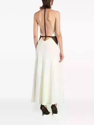 SIEDRES Jeanne Halterneck Cowl-front Maxi Dress
