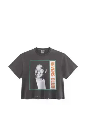 TRIPLE SEVENS Graphic-print Boxy-fit T-shirt - Grey