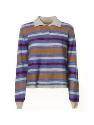 Guest In Residence Striped Polo-collar Sweater