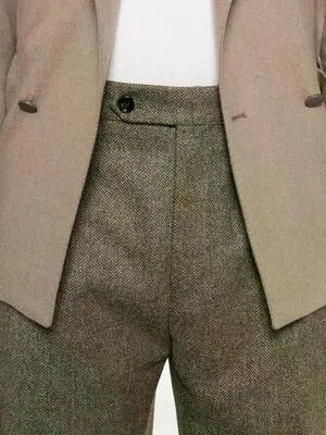 BERWICH Chiaia Herringbone Pleated Trousers