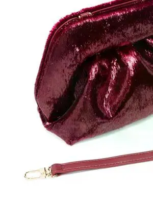 THEMOIRE Small Bios Metallic Pleated Clutch Bag
