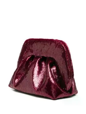 THEMOIRE Small Bios Metallic Pleated Clutch Bag